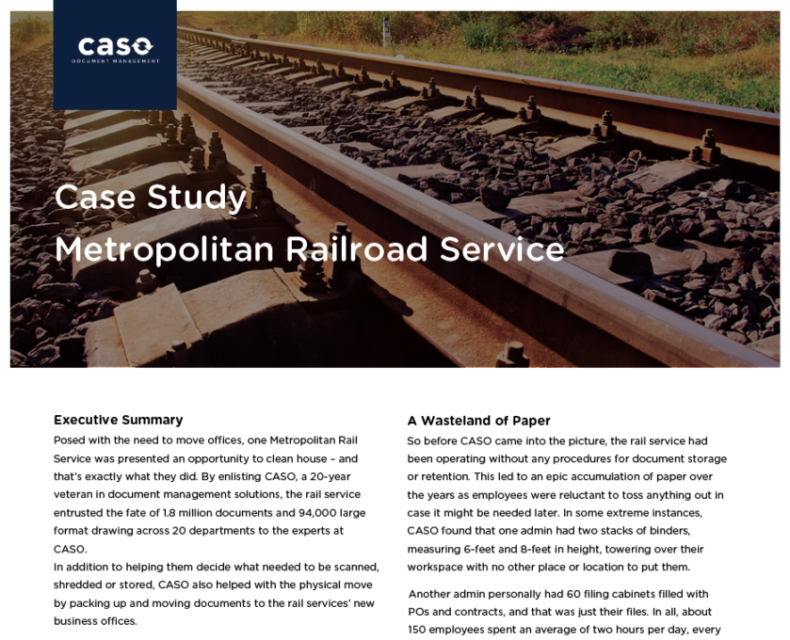 Metropolitan Railroad Service Case Study - CASO Document Management